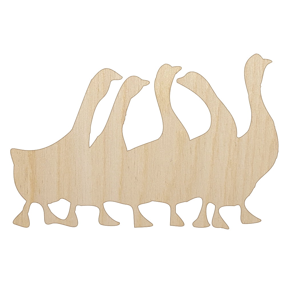 Geese Gaggle Goose Family Solid Wood Shape Unfinished Piece Cutout ...