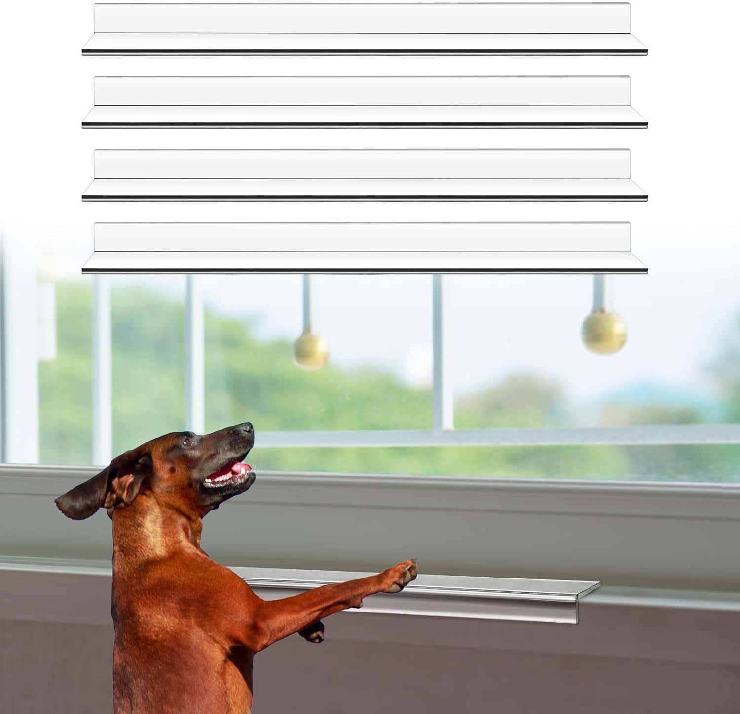 Geetery 4 Pcs Window Sill Protector from Dogs Transparent Window Sill ...
