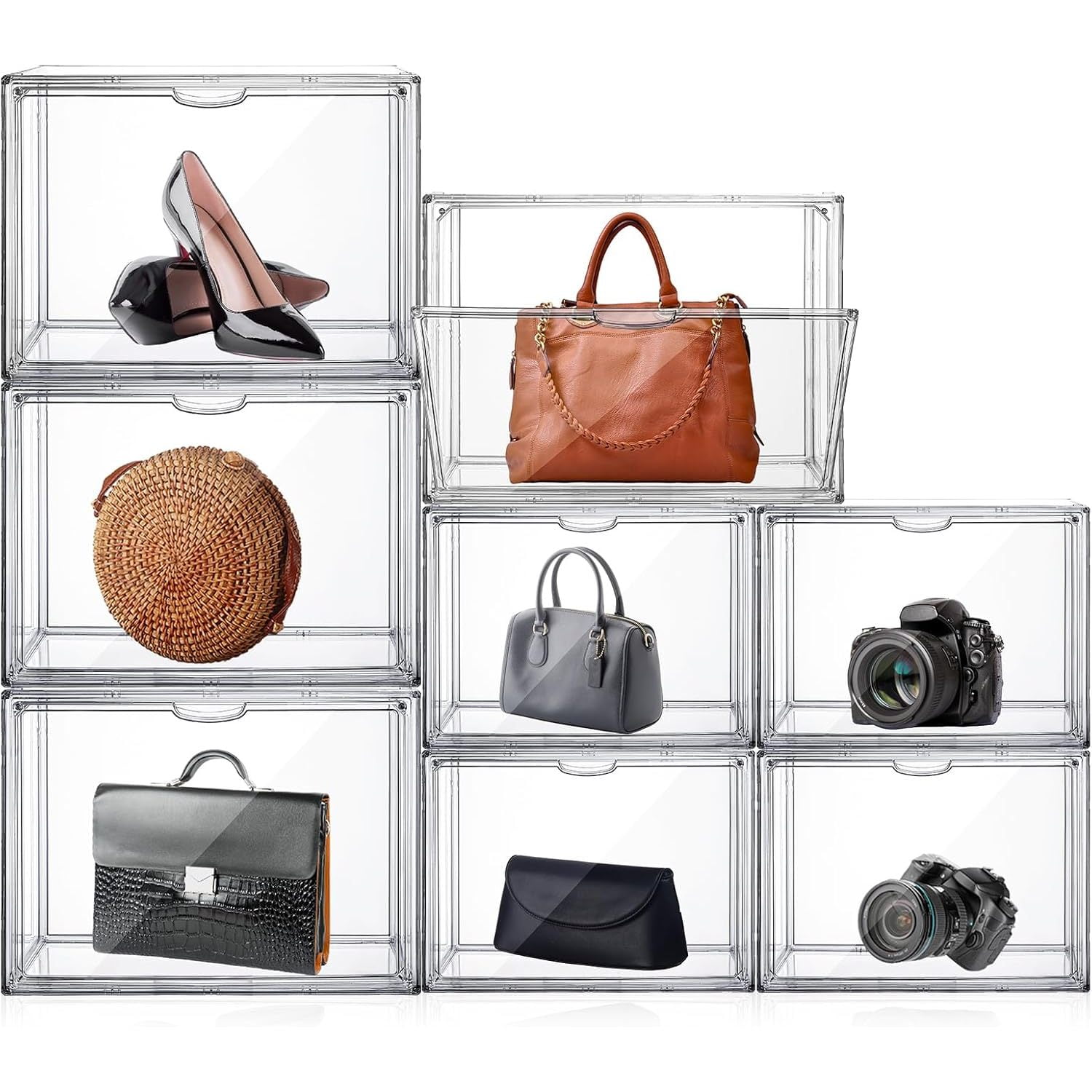 Geetery 8 Pcs Purse Organizer for Closet Assorted Size Acrylic Display ...