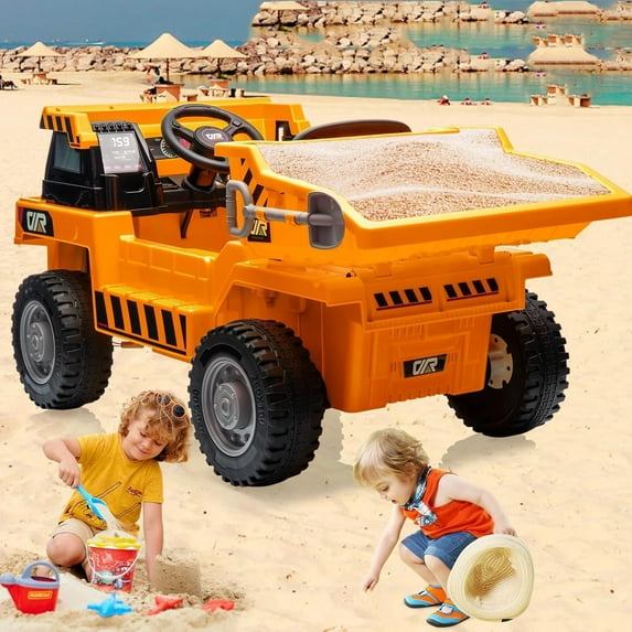 Geetinfly 12V Ride on Dump Truck,Ride on Car with Electric Dump Bed ...