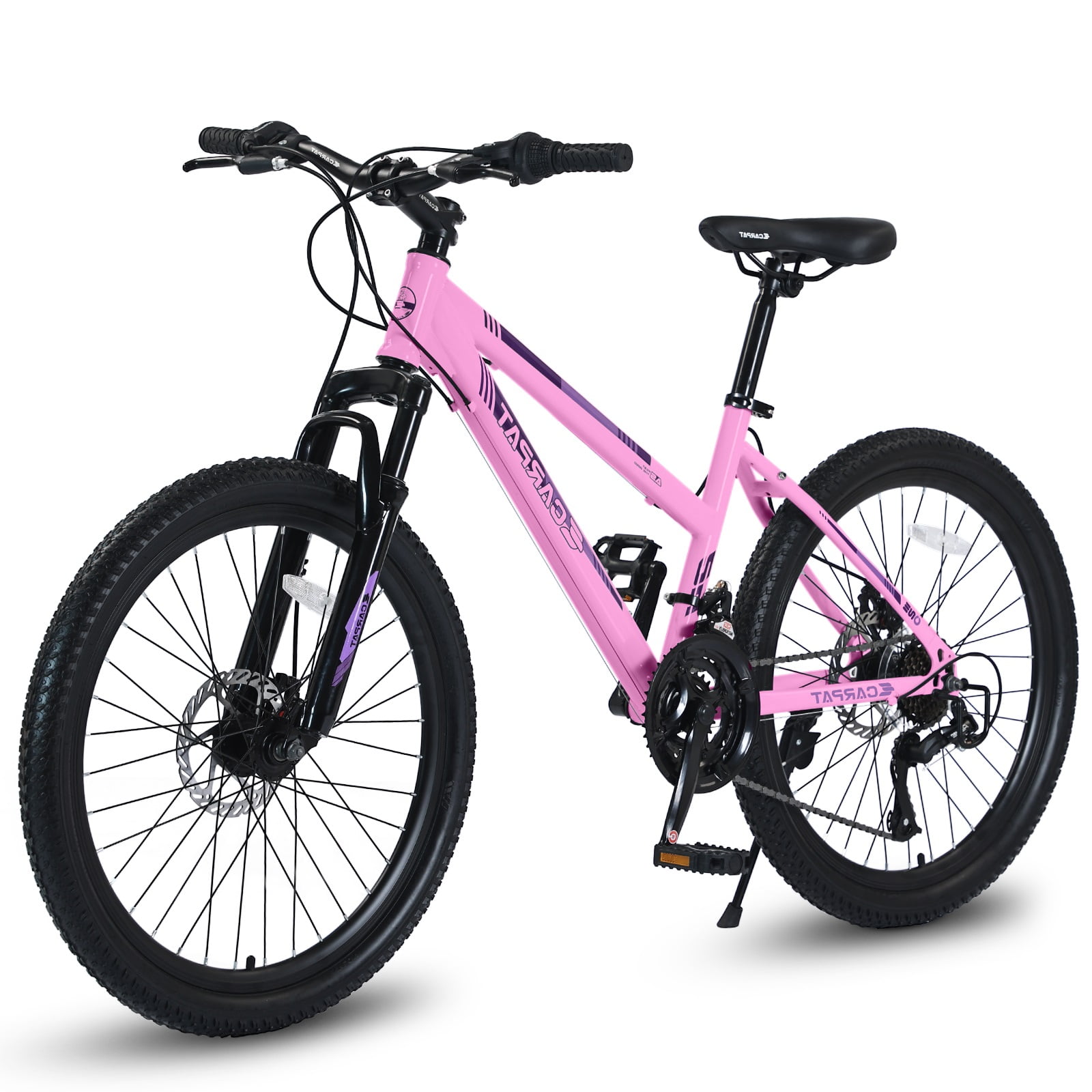 Geetinfly 24 Inch Wheel Mountain Bike, 100mm Front Suspension, 21 ...