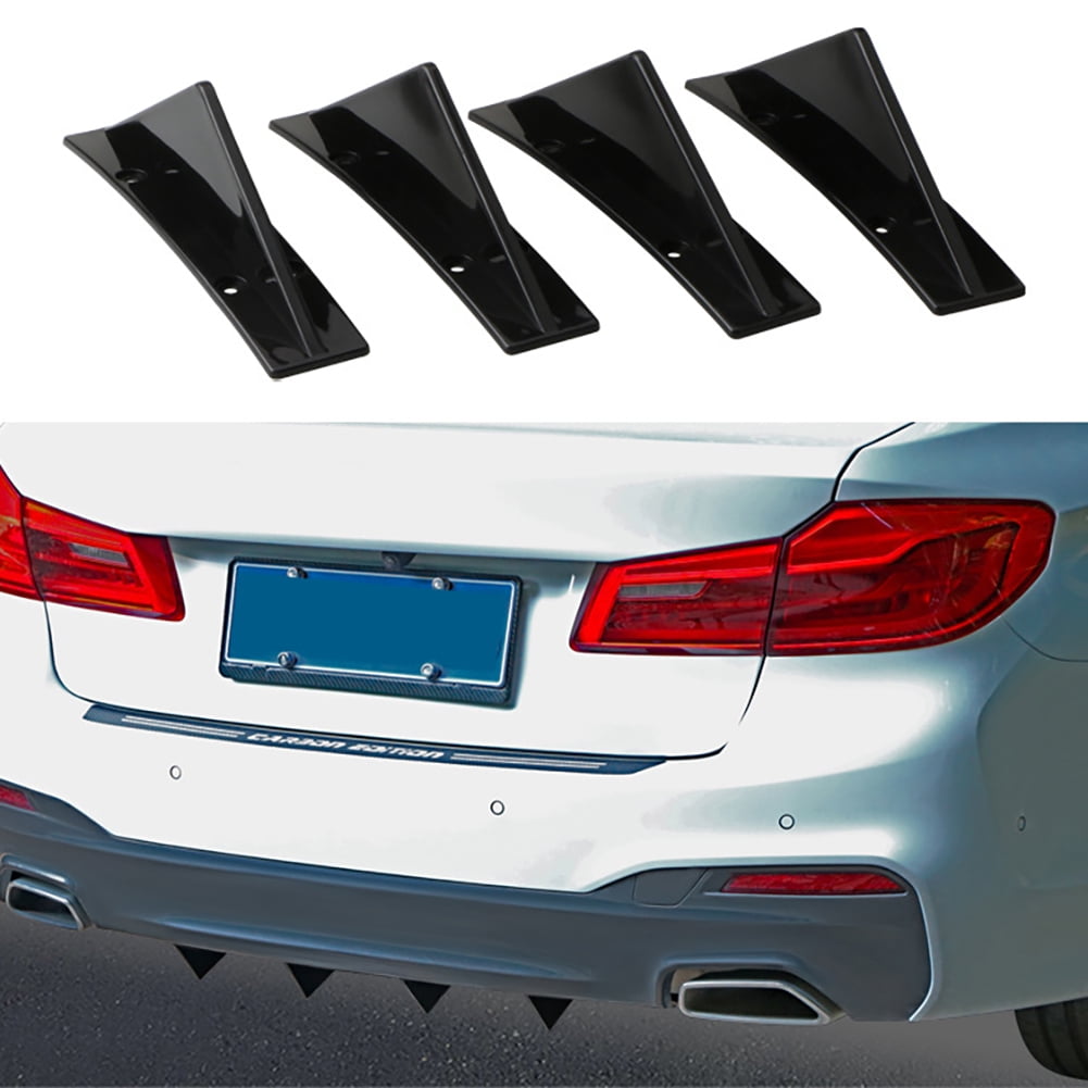 Geetinfly 4Pcs Universal Curved Shape Rear Bumper Diffuser Triangular ...