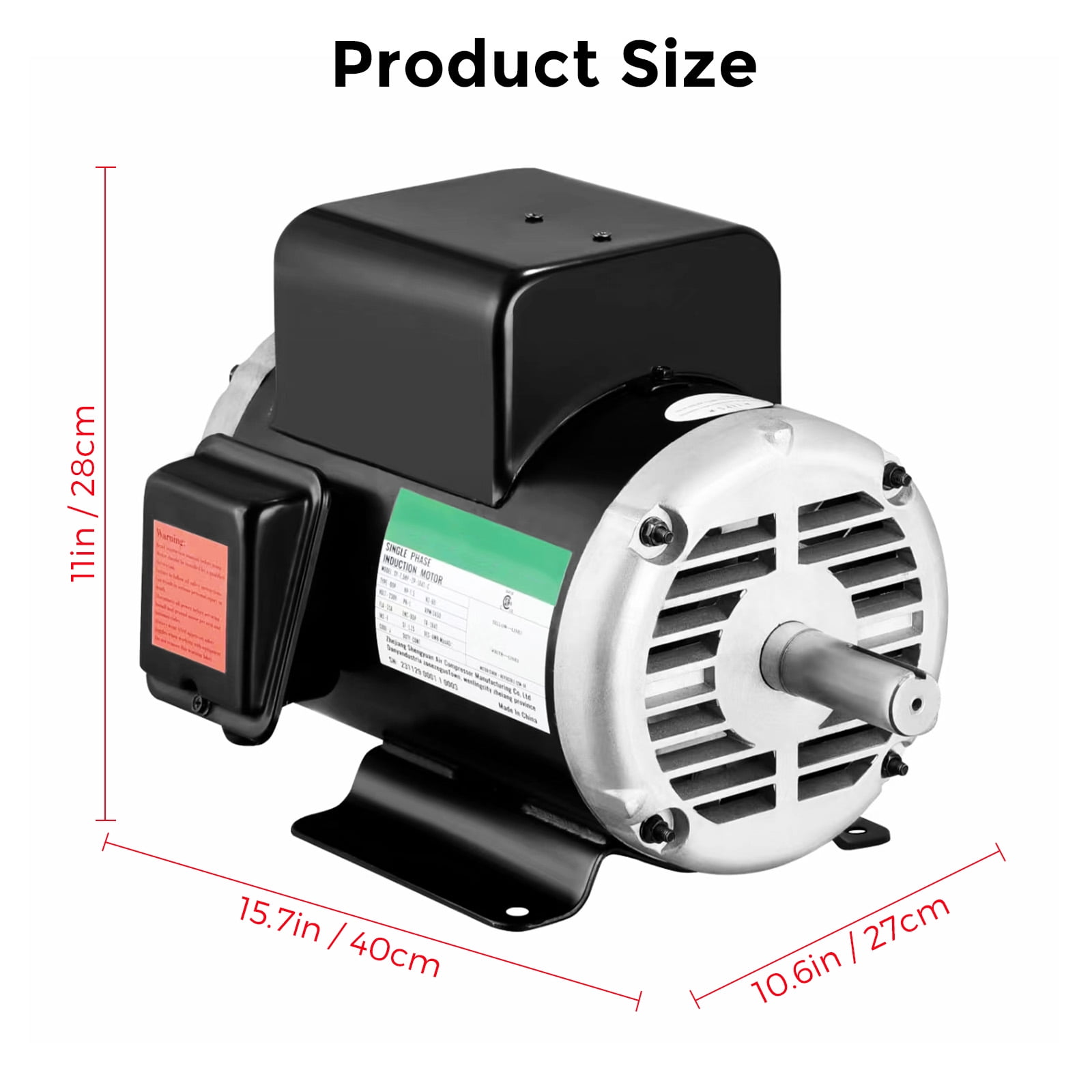 Geetinfly Air Compressor Motor, 3450RPM 56 Frame Electric Motor, 115 ...