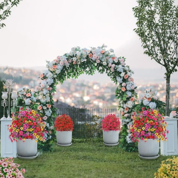 Geetinfly Artificial Cedar Topiary Ball Trees,2pcs Faux Shrubs & Bushes ...