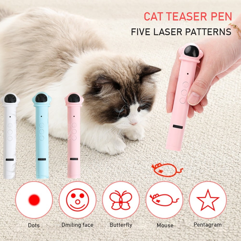 Geetinfly Cat Toy Interactive, Cat Teaser With 5 Patterns, Rotating ...