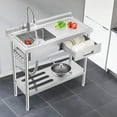 Geetinfly Freestanding Stainless Steel Utility Sink,Commercial Kitchen ...