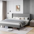 Geetinfly KING Size Bed Frame,Upholstery Platform Bed with Wingback ...
