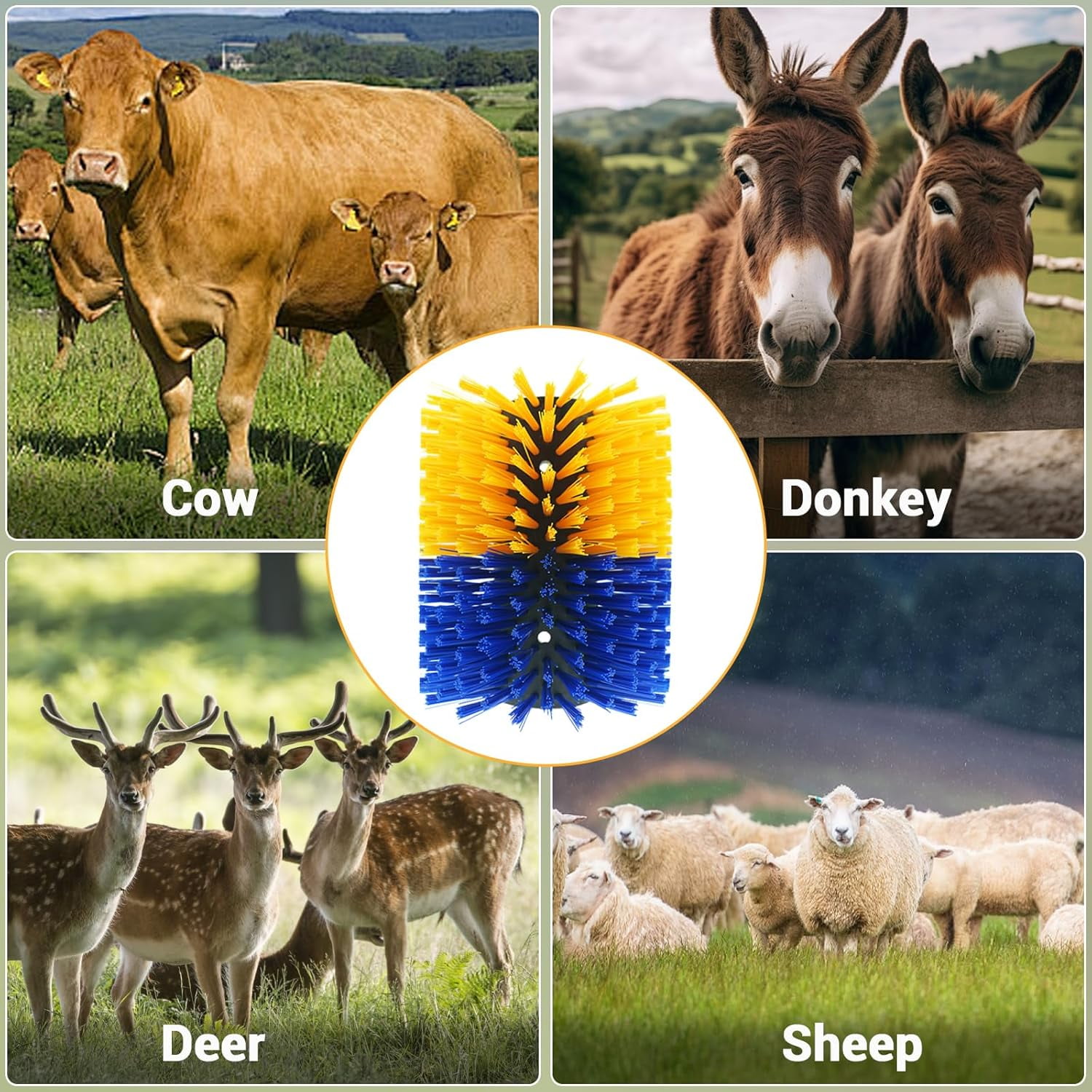 Geetinfly Livestock Scratch Brushes,2PC Short Single Cow Brush Cow ...