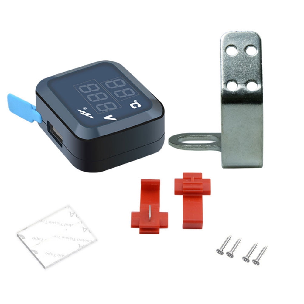 Geetinfly Motorcycle Digital Voltmeter Gauge 3-in-1 Battery Voltmeter ...