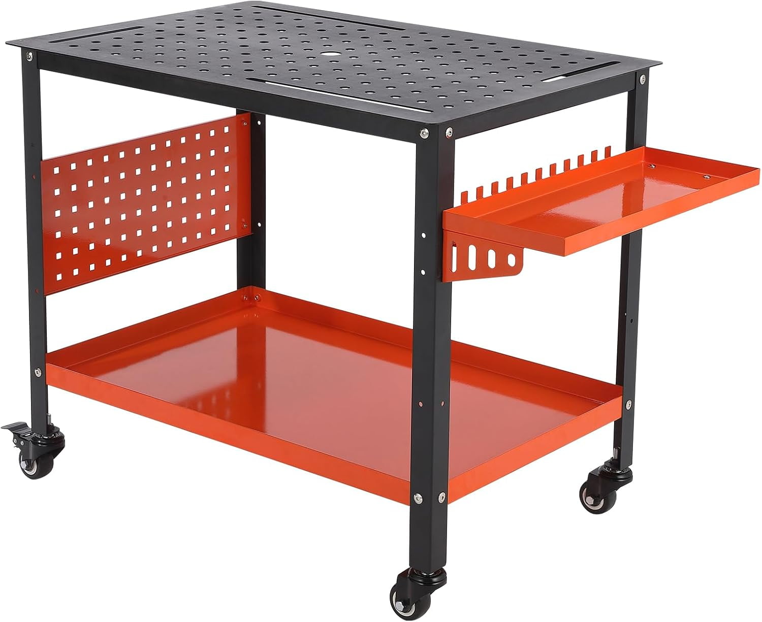 Kojooin Portable Welding Table With Wheels,with Side Tray Handles,600lb ...