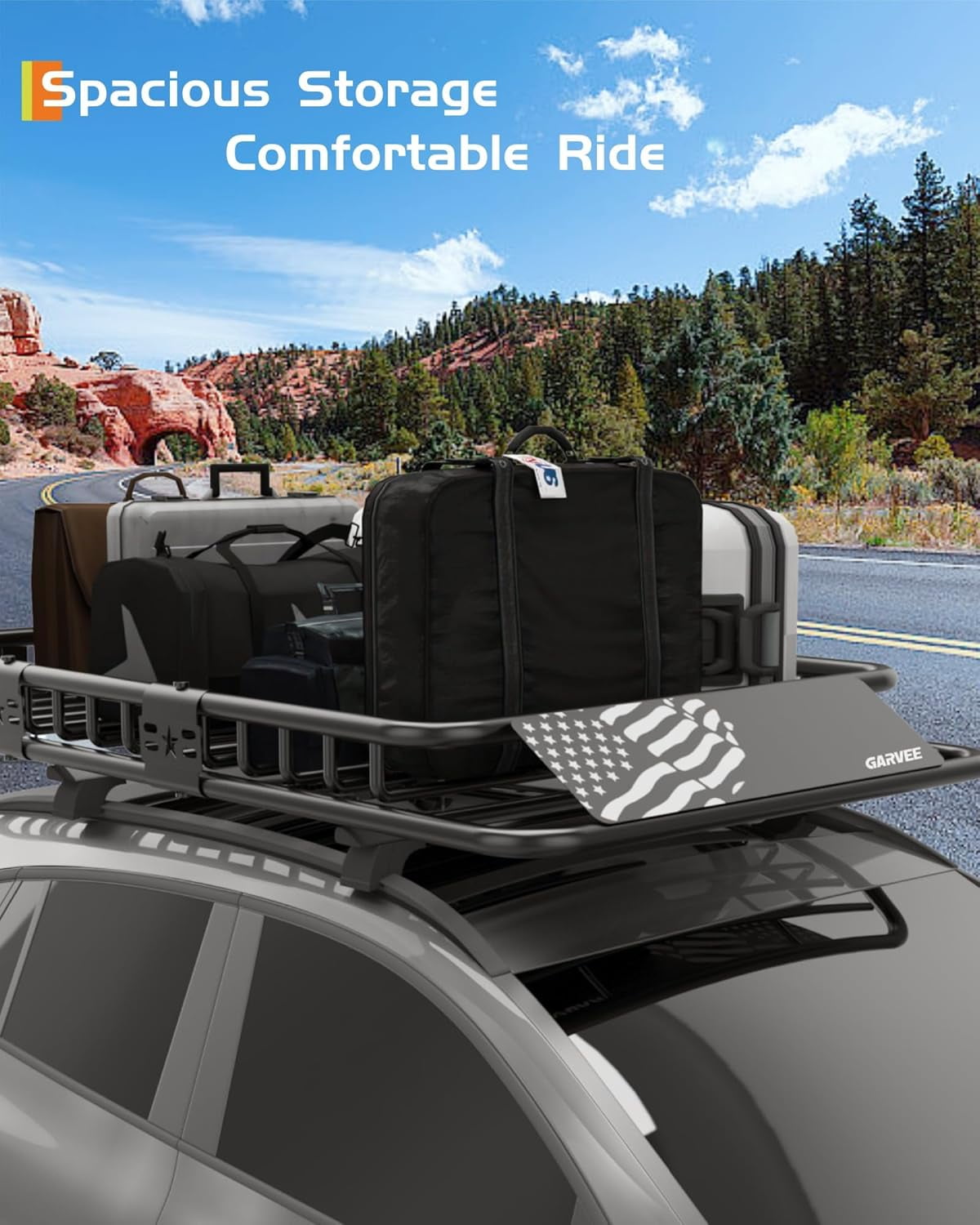 Geetinfly Universal Roof Rack Carrier Basket,51" x 36"x 5" 200 Lbs ...