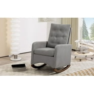 Yaheetech Modern Living Room Faux Leather Upholstered Rocking Chair ...