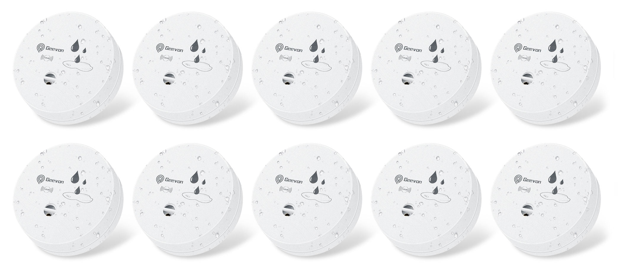 Geevon 10 Pack Water Leak Detectors for Home, 100dB Water Sensor Alarm ...