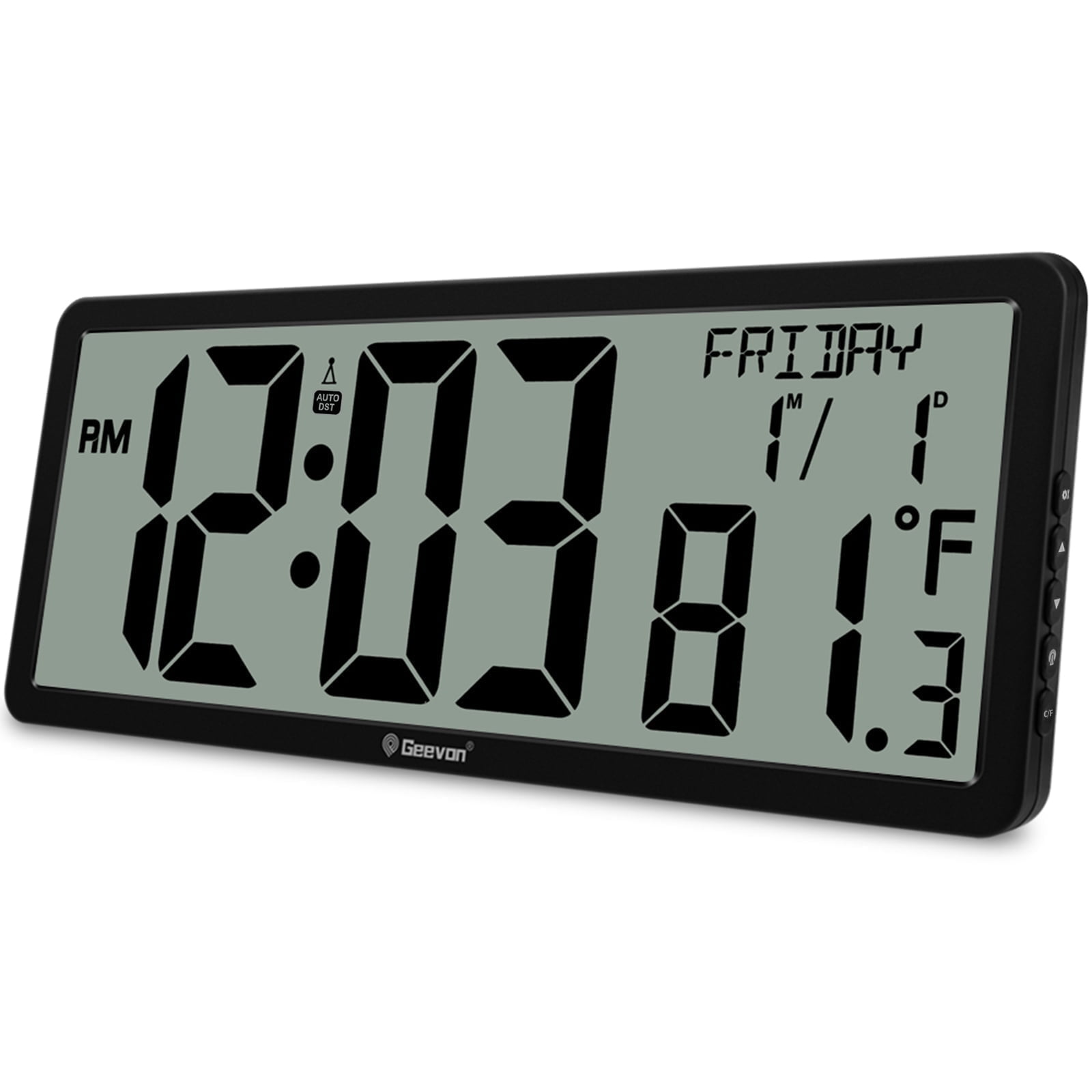 Geevon 14.3" Atomic Clock, Large Atomic Digital Wall Clock with Indoor ...