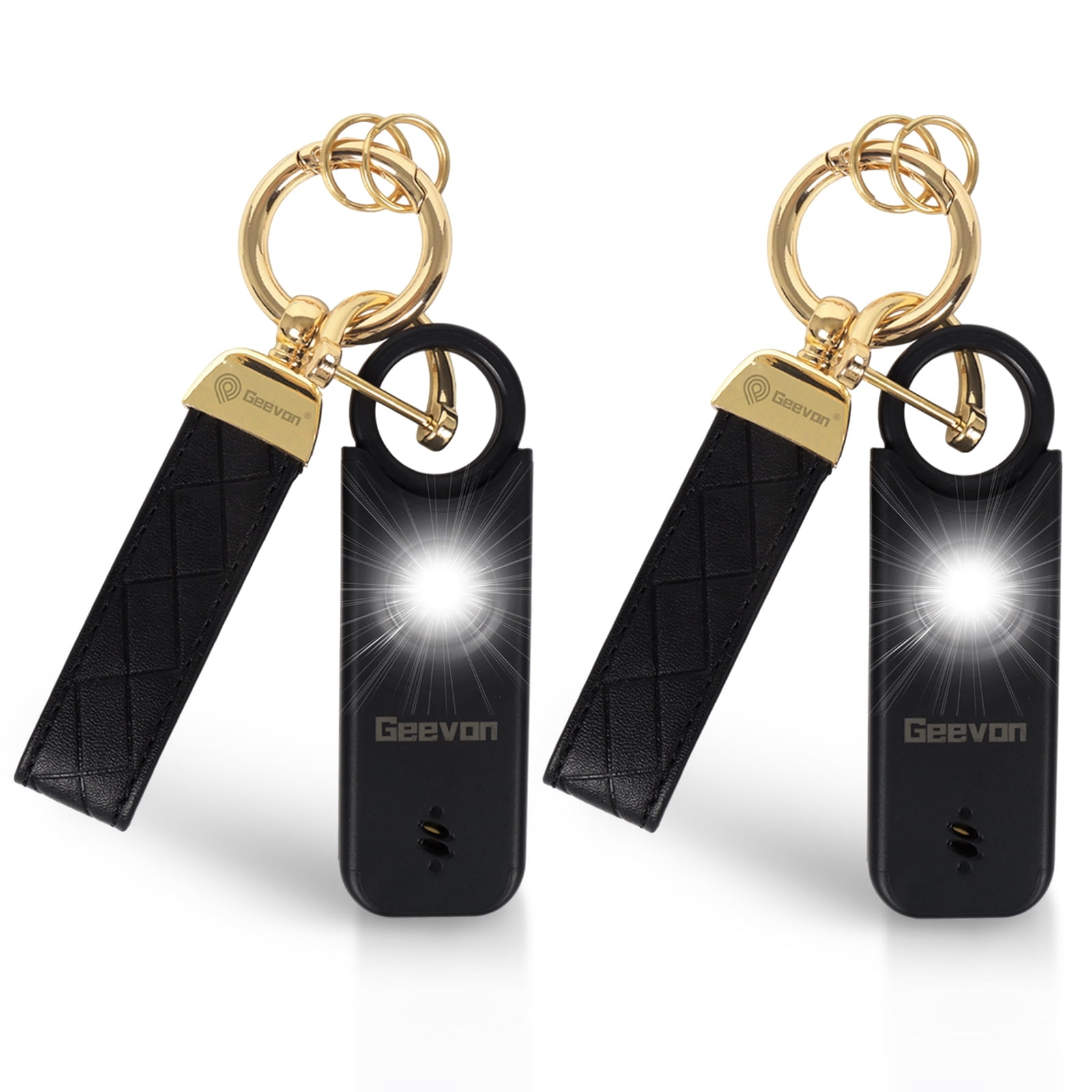 Geevon 2 Pack Rechargeable Personal Safety Alarms for Women, 135DB Self ...