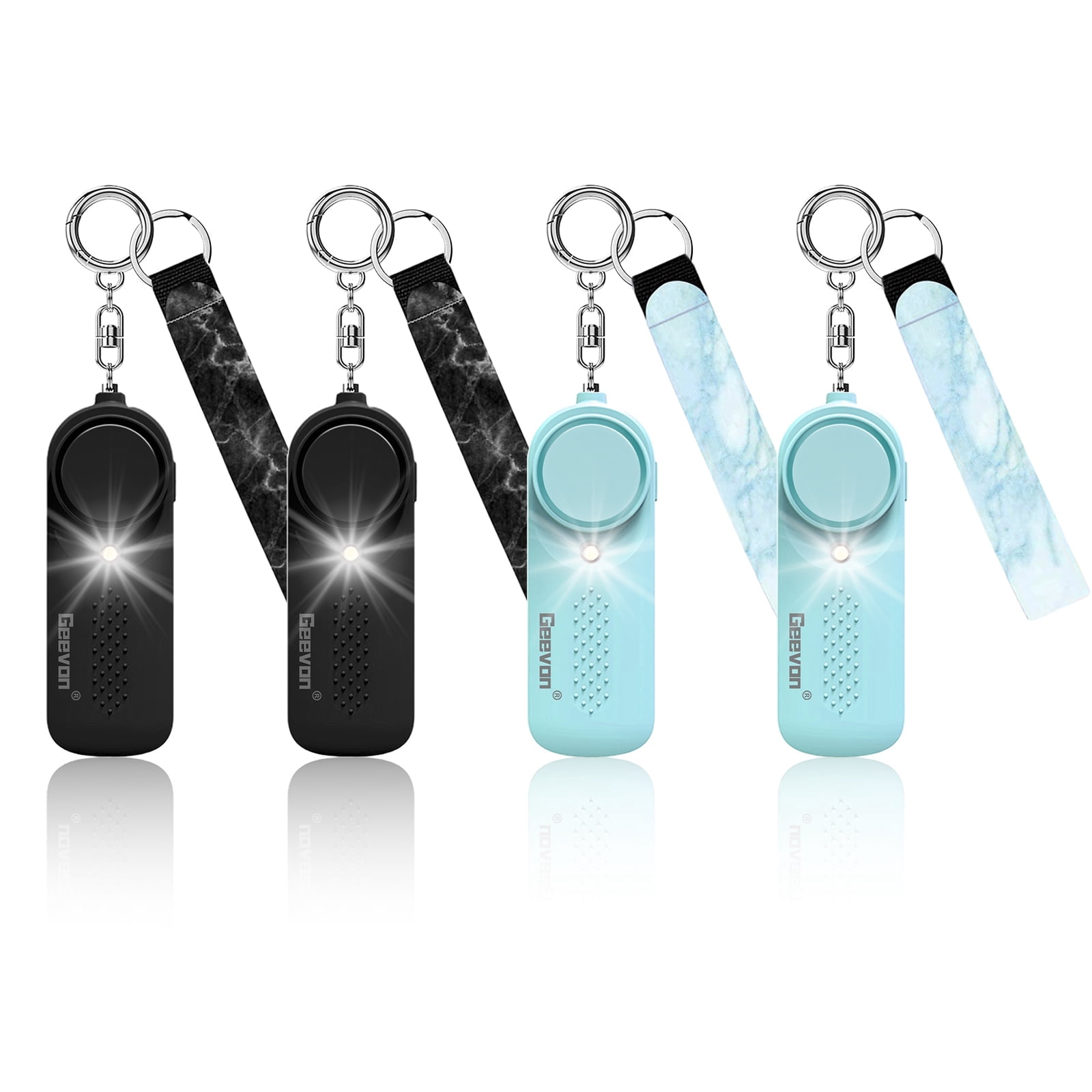 Geevon 4 Pack Personal Safety Alarms, 130DB Safe Sound Self Defense ...