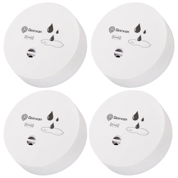 Geevon 4 Pack Water Leak Detectors for Home, 100dB Water Sensor Alarm ...