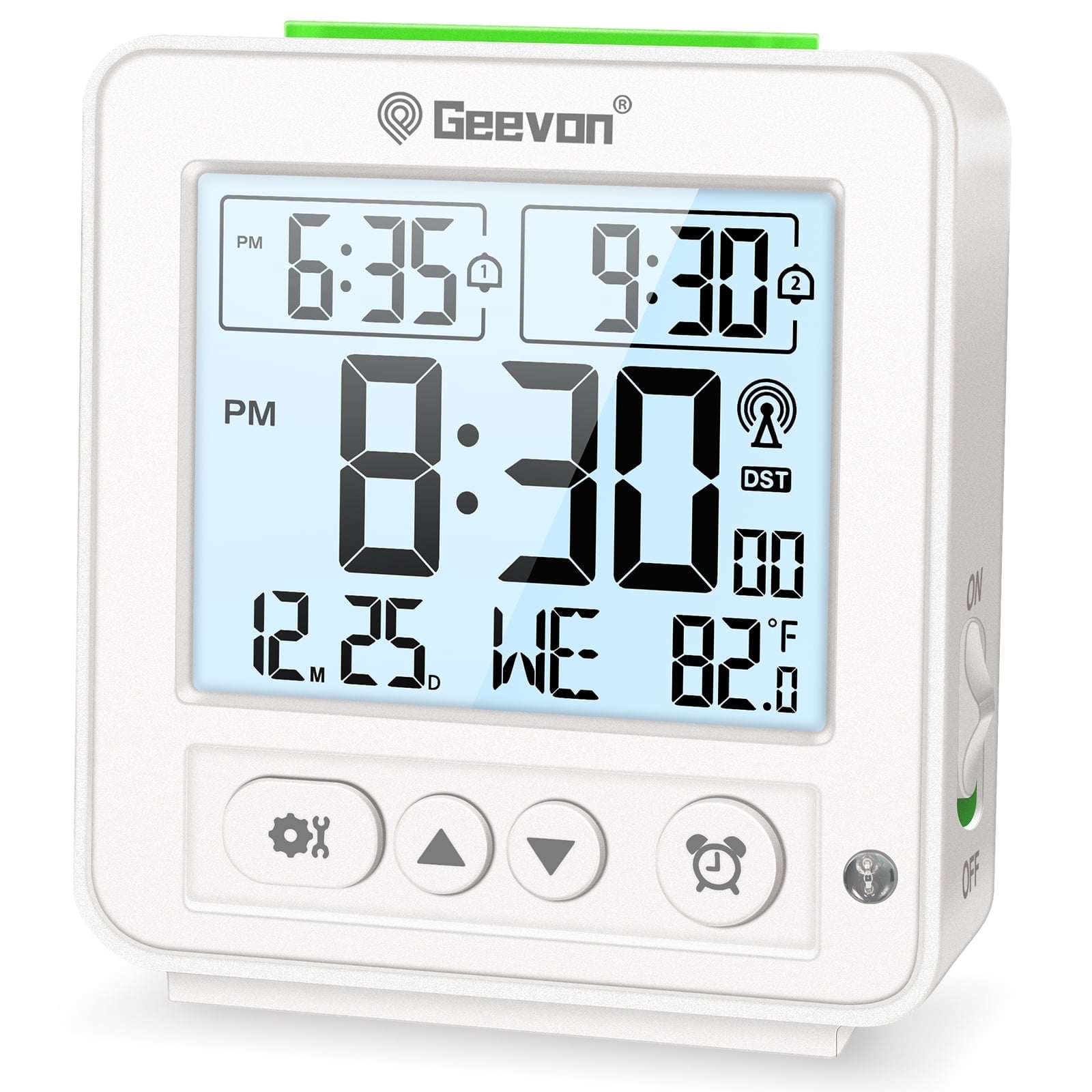 "Geevon Small Digital Atomic Alarm Clock, Battery Operated, Dual Alarm ...