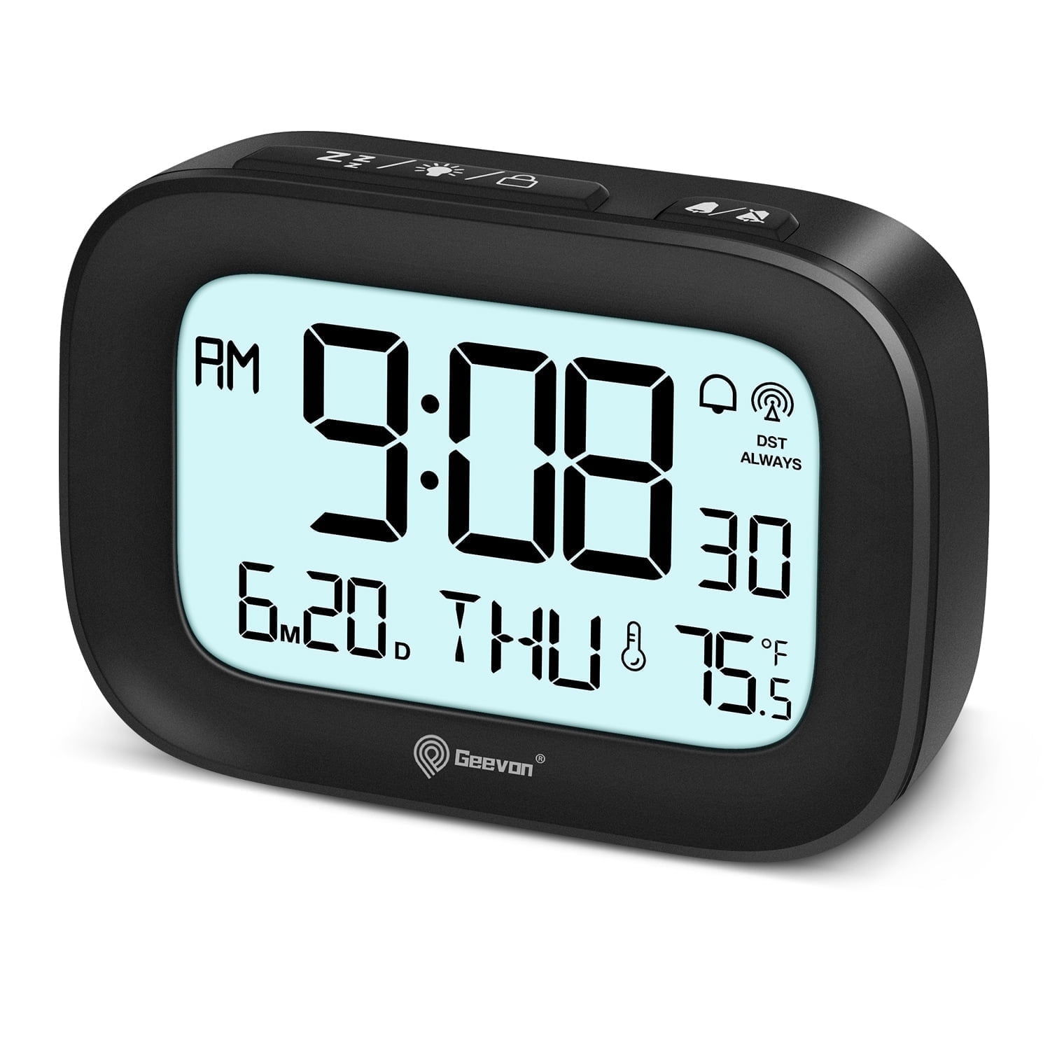 Geevon Small Digital Atomic Alarm Clock for Bedroom Heavy Sleepers ...