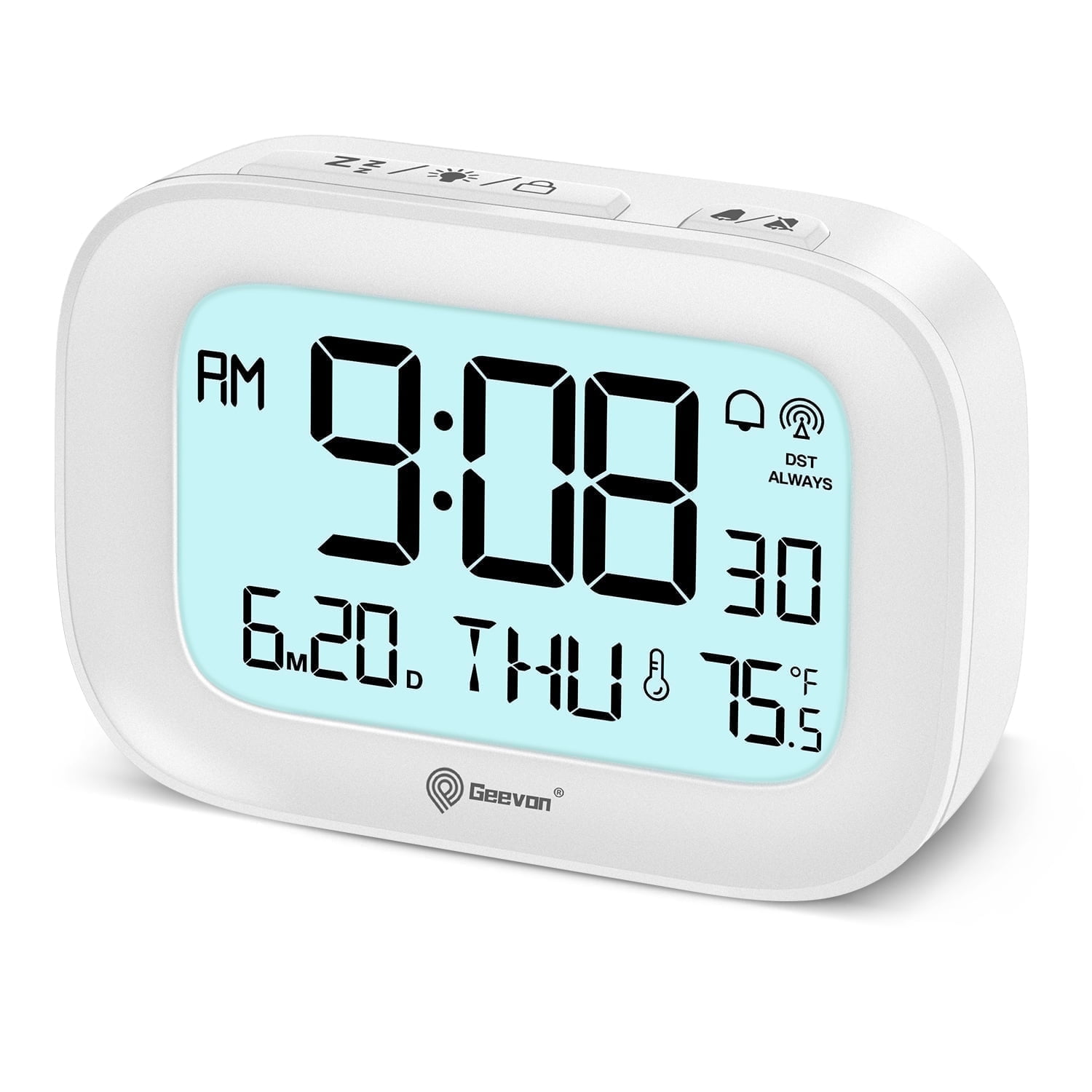 Geevon Small Digital Atomic Alarm Clock for Bedroom Heavy Sleepers ...