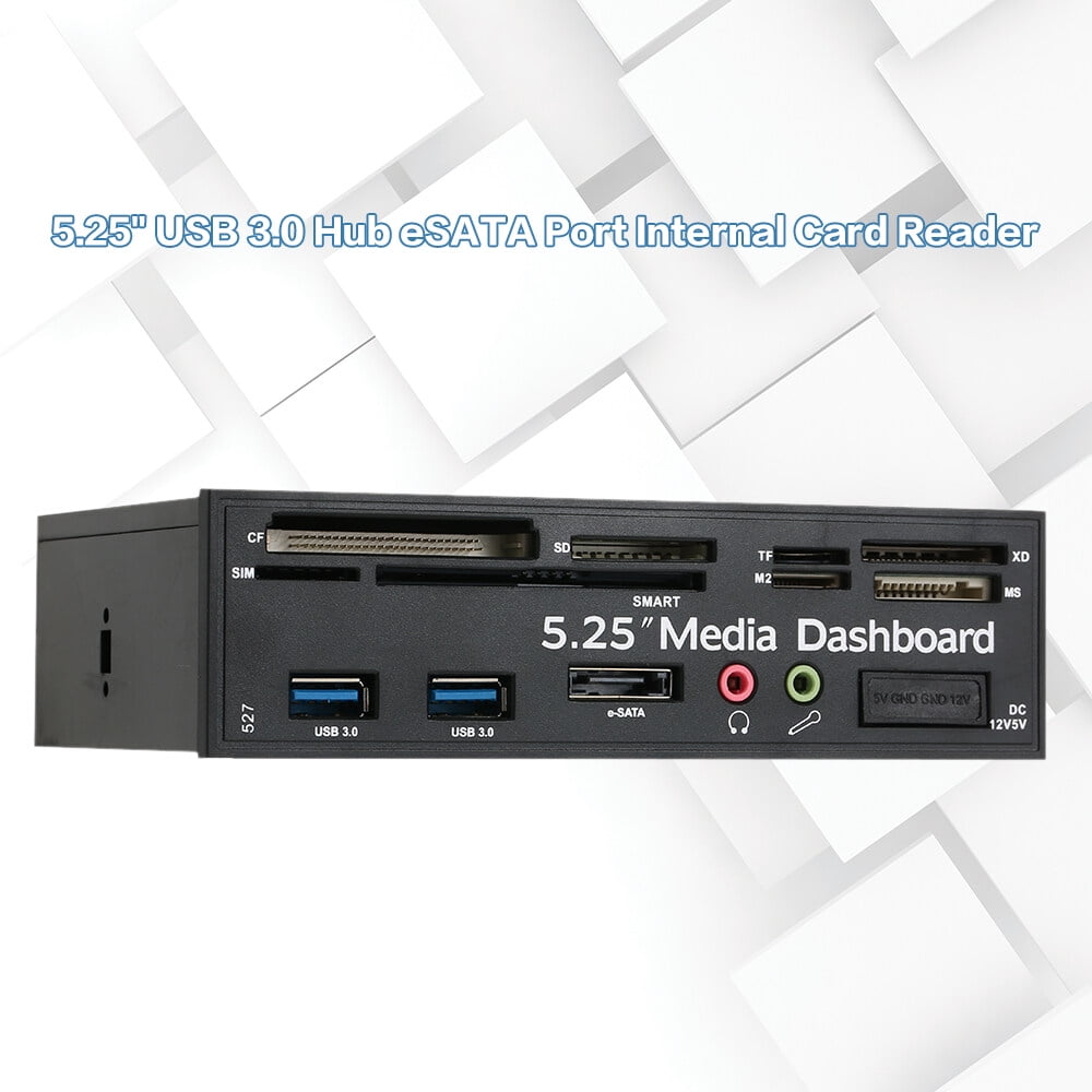 Geevorks Card Reader,Port Internal Pc M2 5.25" Bay Media Panel Audio Pc ...