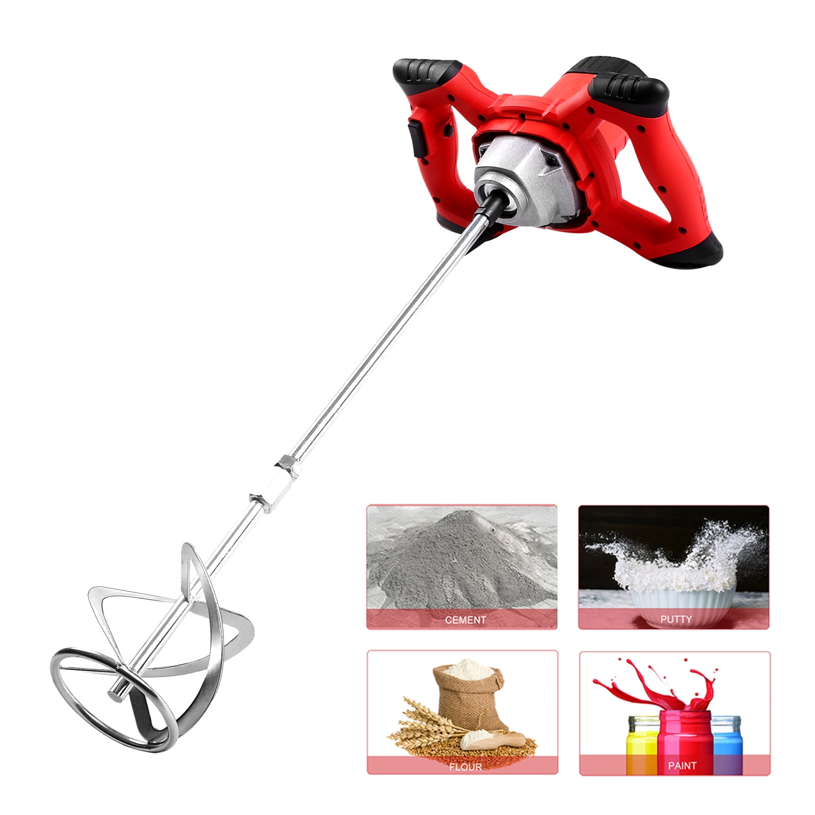 Geevorks 2100W Electric Paint Cement Mixer, 6-Speed Handheld Mortar and ...