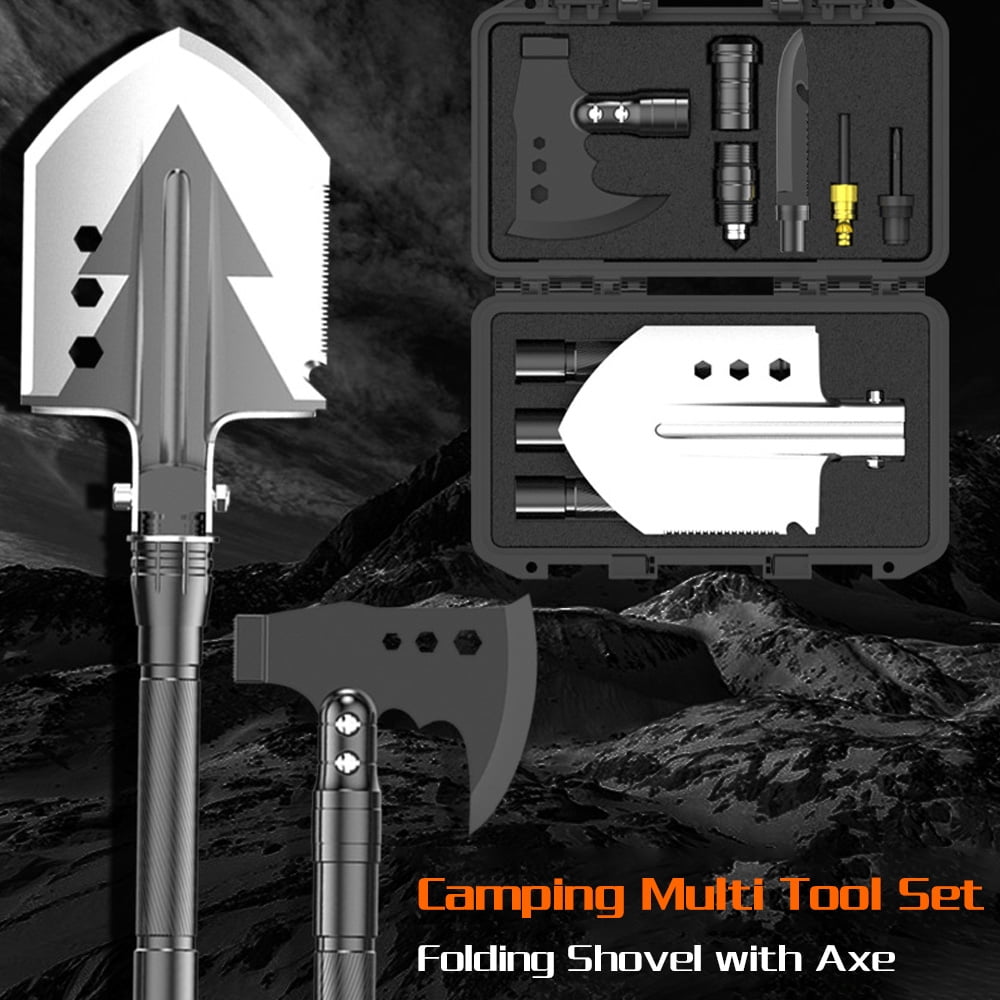 Geevorks Tool Kit With Axe Durable 3 Tier Set Portable 3 Tier Carbon