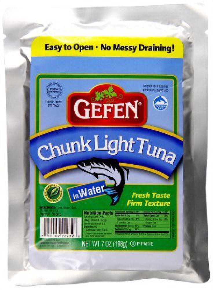 Gefen All Natural Chunk Light Tuna In Water, In A Pouch, 7 Ounces ...