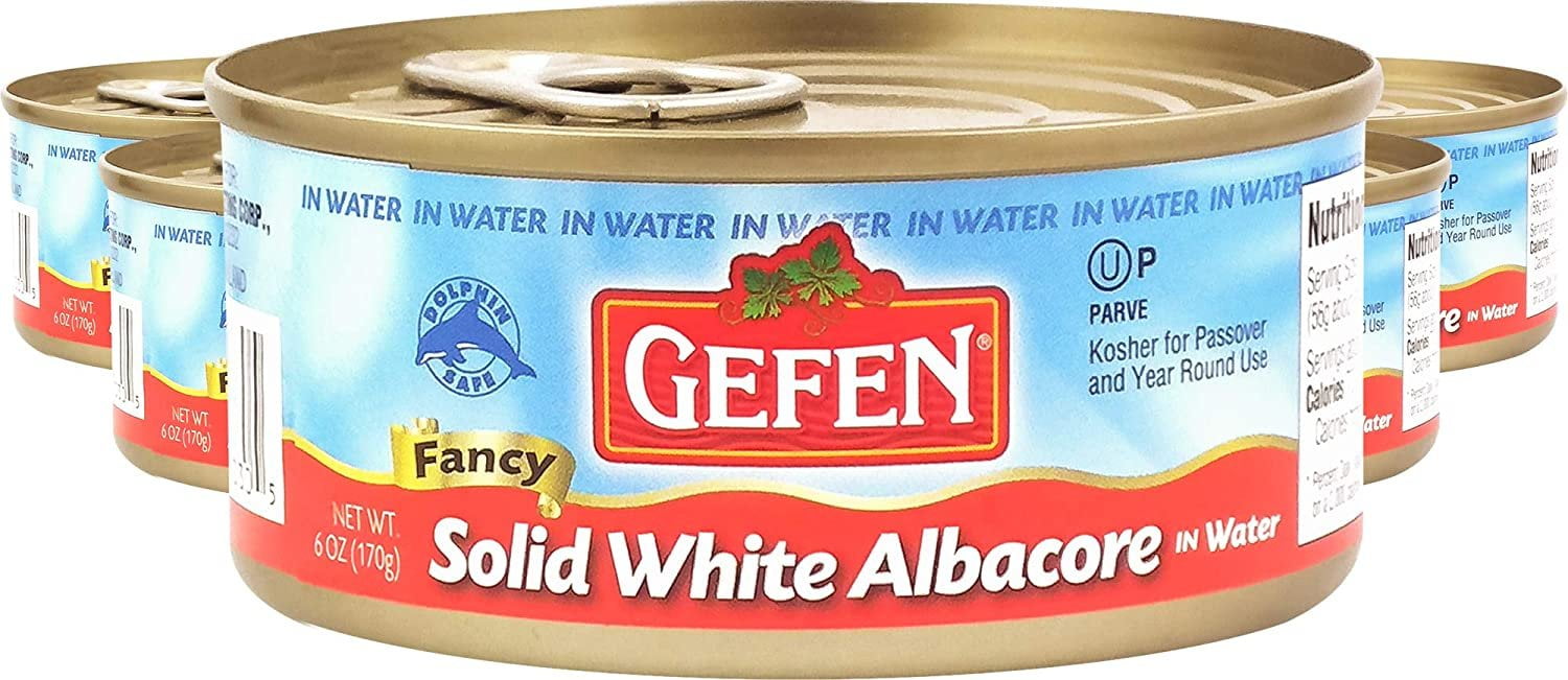 Gefen Ready-to-Eat Chunk Light Tuna in Water, 6oz 6 Pack, Low Fat ...