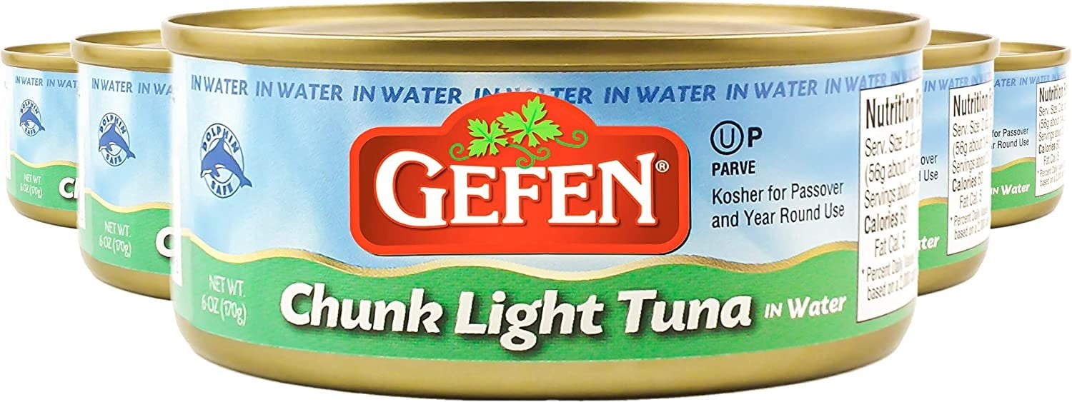 Gefen Chunk Light Tuna in Water 6oz 6 Pack, Low Fat, Kosher for ...