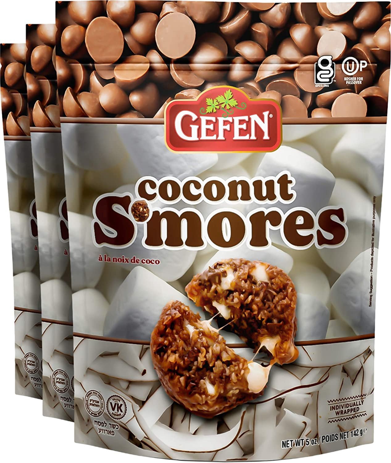 Gefen Coconut S'mores 5oz 3 Pack, Individually Wrapped, Kosher for ...
