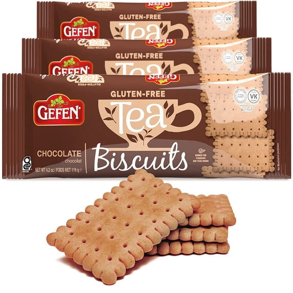 Gefen Gluten Free Chocolate Tea Biscuits, 4.2oz, 3 Pack, Kosher for ...