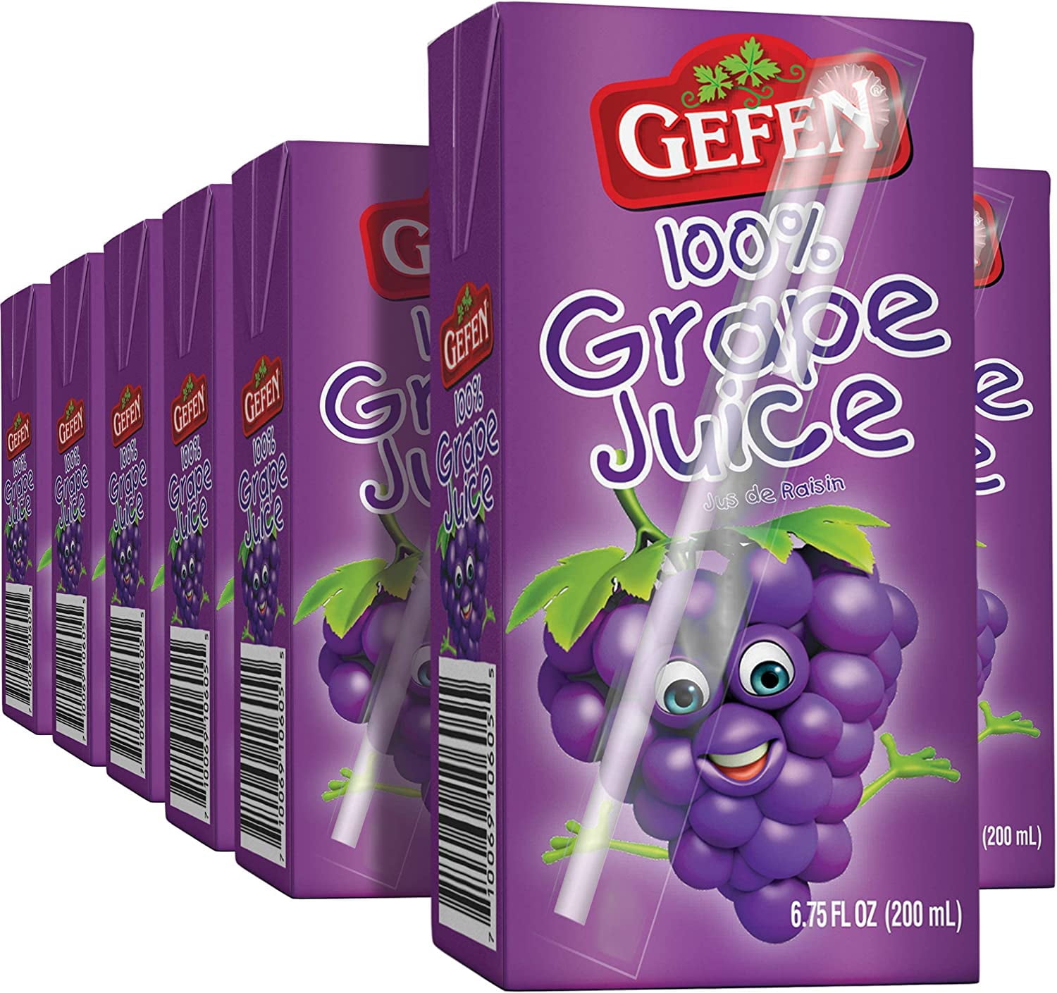 Gefen Grape juice Box Drink, 6.75oz (27 Pack) 100% Grape Juice, Tasty ...