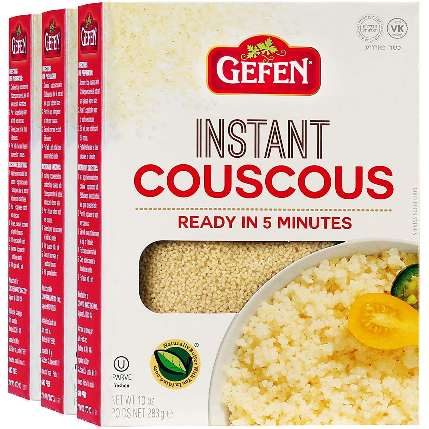 Gefen Instant Couscous, 10oz 3 Pack - Total 30oz Made With Semolina ...