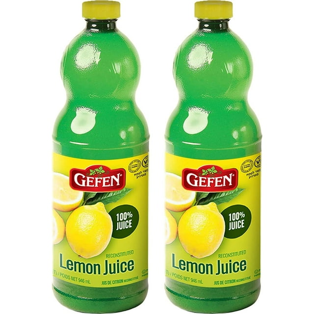 Gefen 100% Pure Lemon Juice, 32oz 2 Pack, Convenient & Sun-Ripened ...