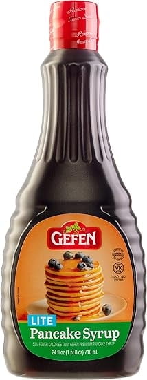 Gefen Lite Pancake Syrup 24oz | Low Calorie, Zero Fat, Gluten Free, No ...