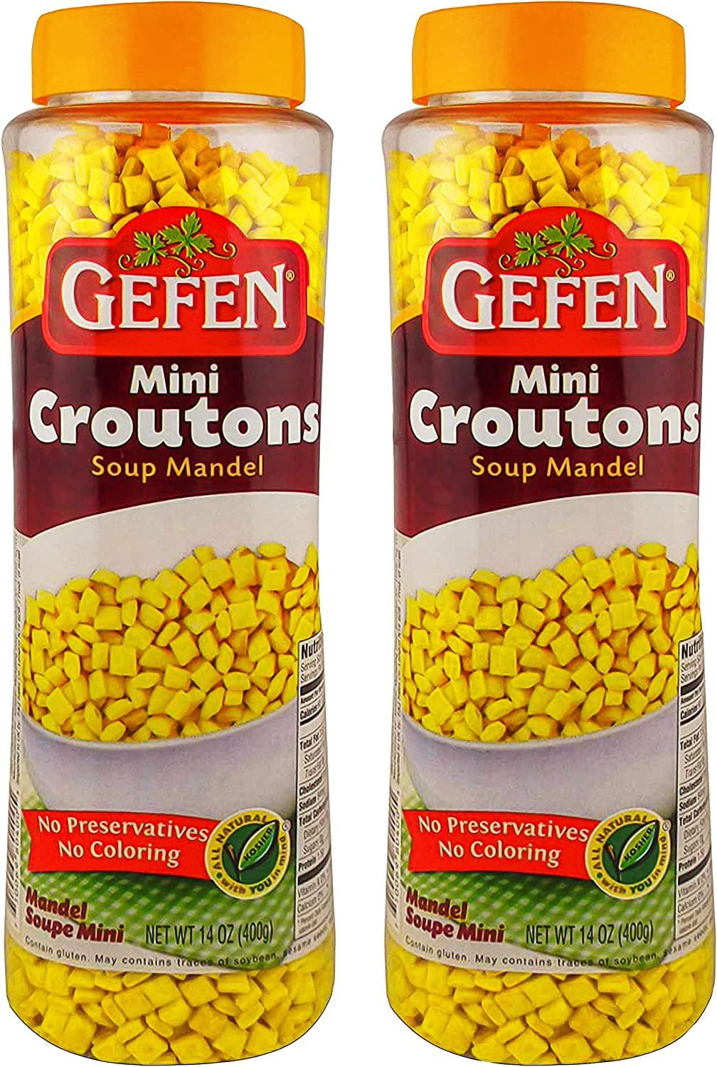 Gefen Mini Croutons Soup Mandel 14oz 2 Pack Toasted Soup Crackers in a ...