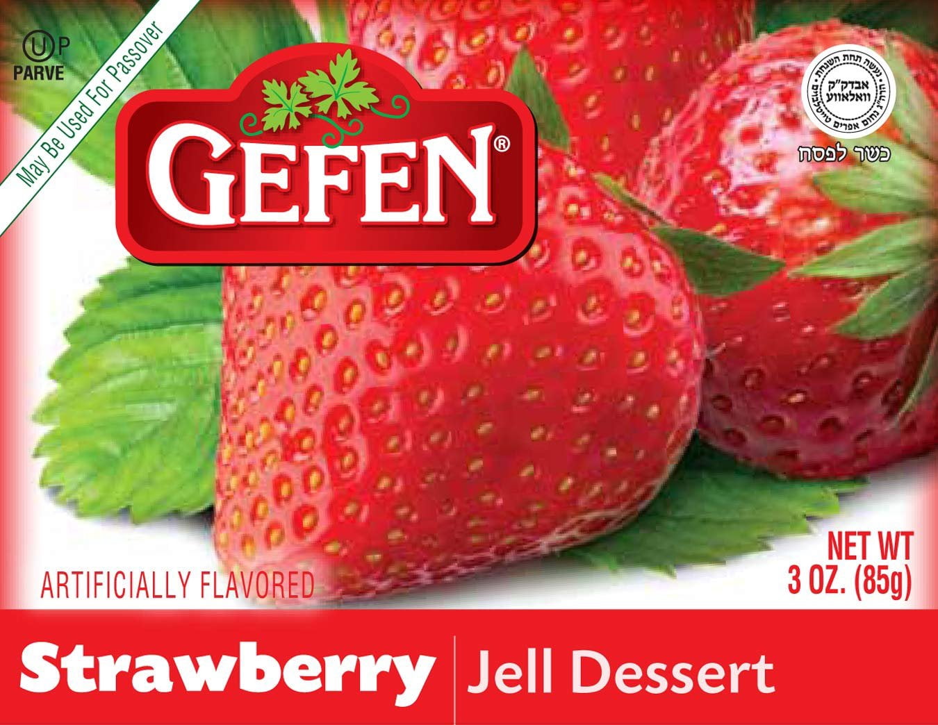 Gefen Strawberry Flavored Jello 3oz, Easy to Make, Kosher for Passover ...