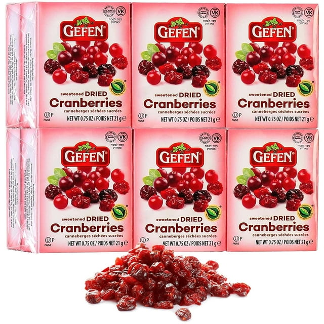 Gefen Sweetened Dried Cranberries .75 ounces (12 Single Serve boxes ...