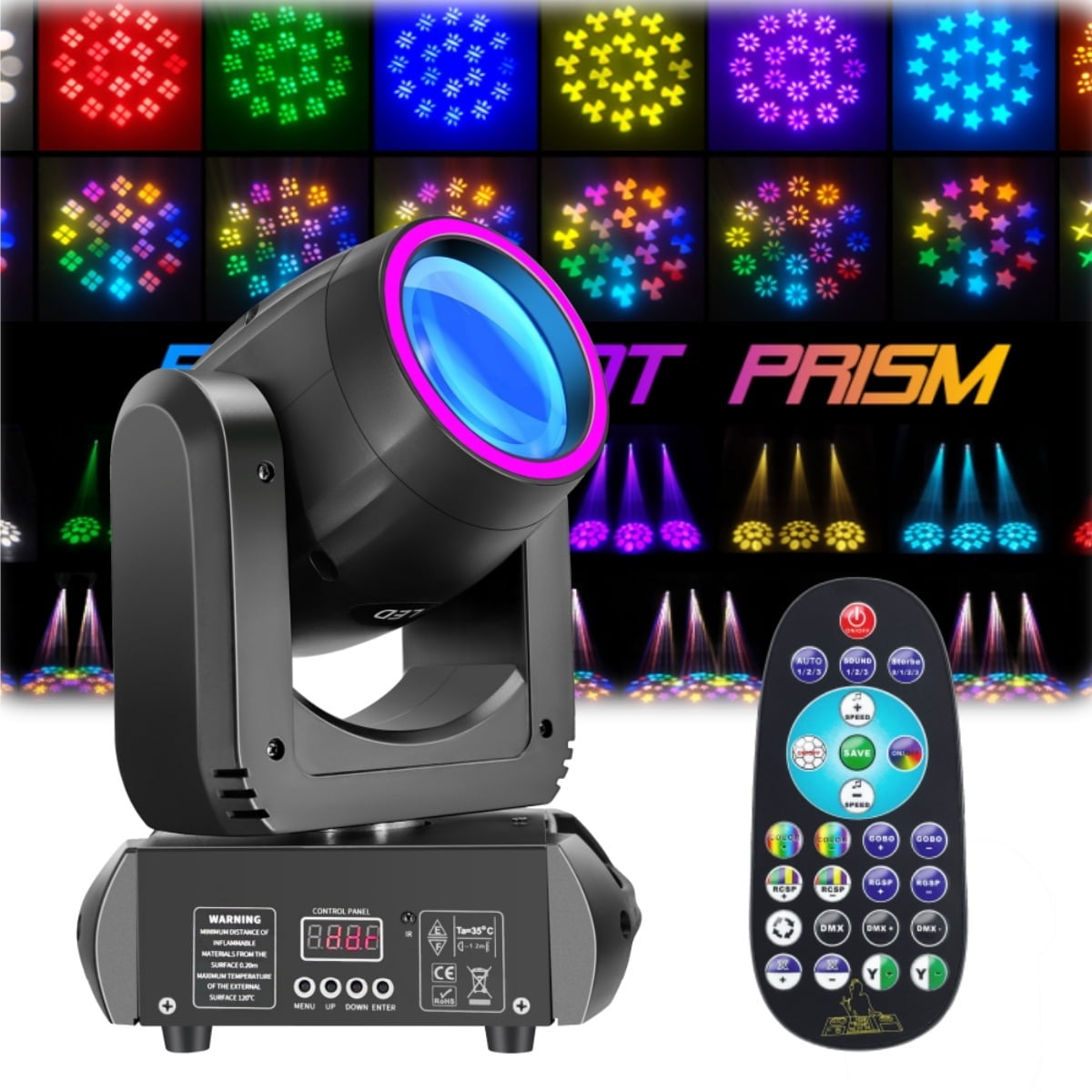 Gefolly 230W Stage Lights Moving Head Lights 13 Gobos 8 Colors 12 ...