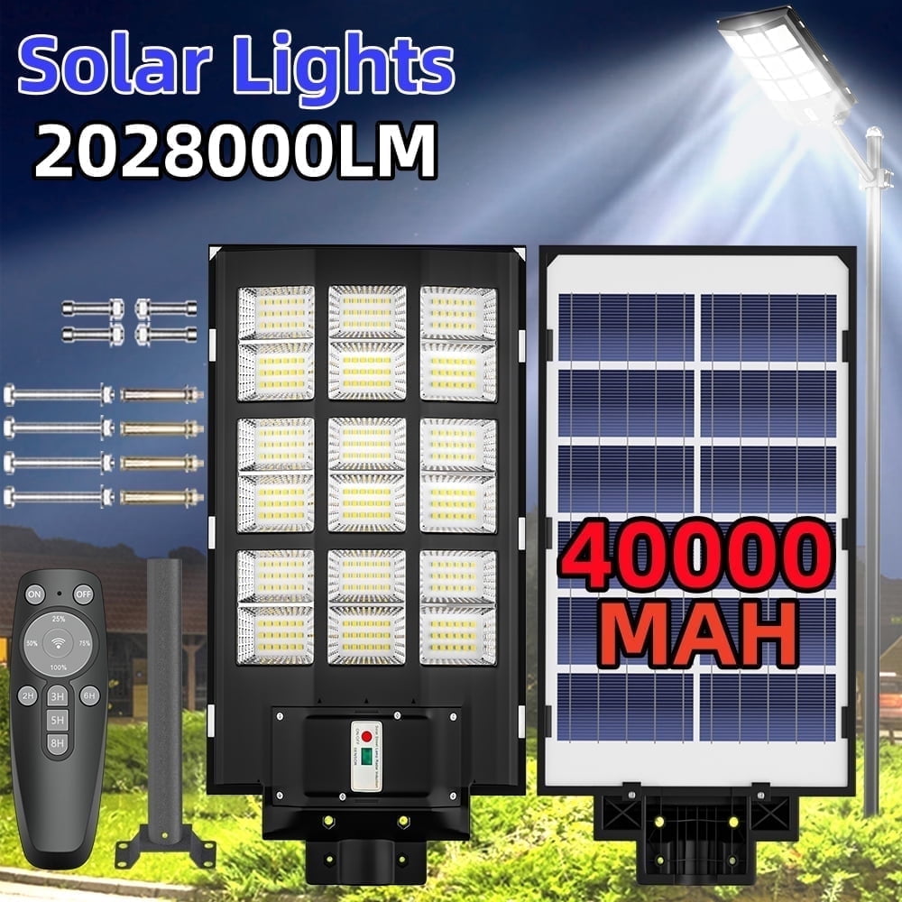 Gefolly Solar Street Light Dusk to Dawn Outdoor Solar Parking Lot LED ...