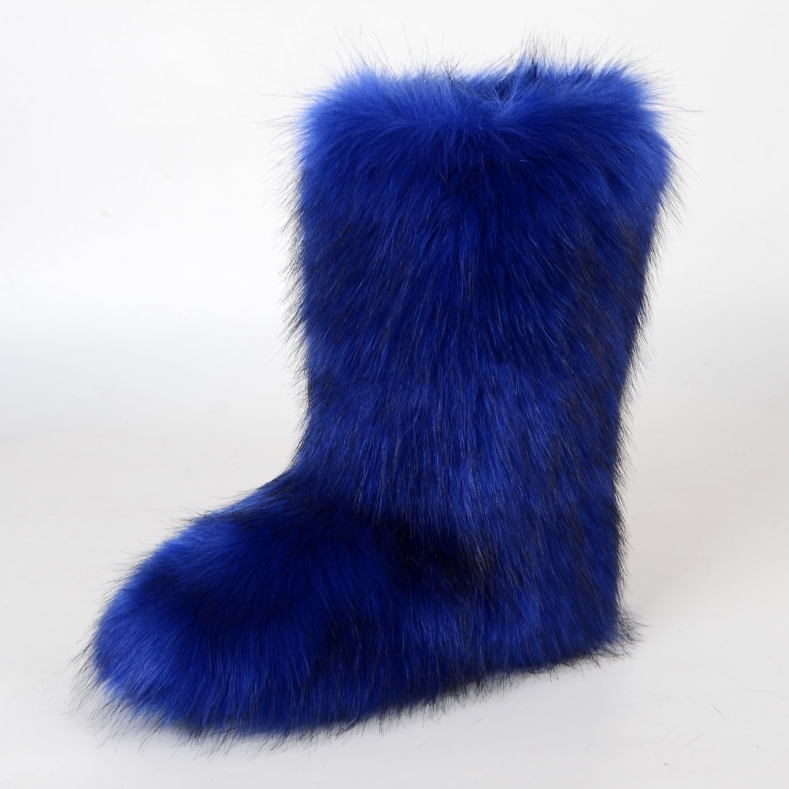 Gegefur Women's Faux fur Boot Furry Fluffy Short Snow Boot Mid-Calf ...