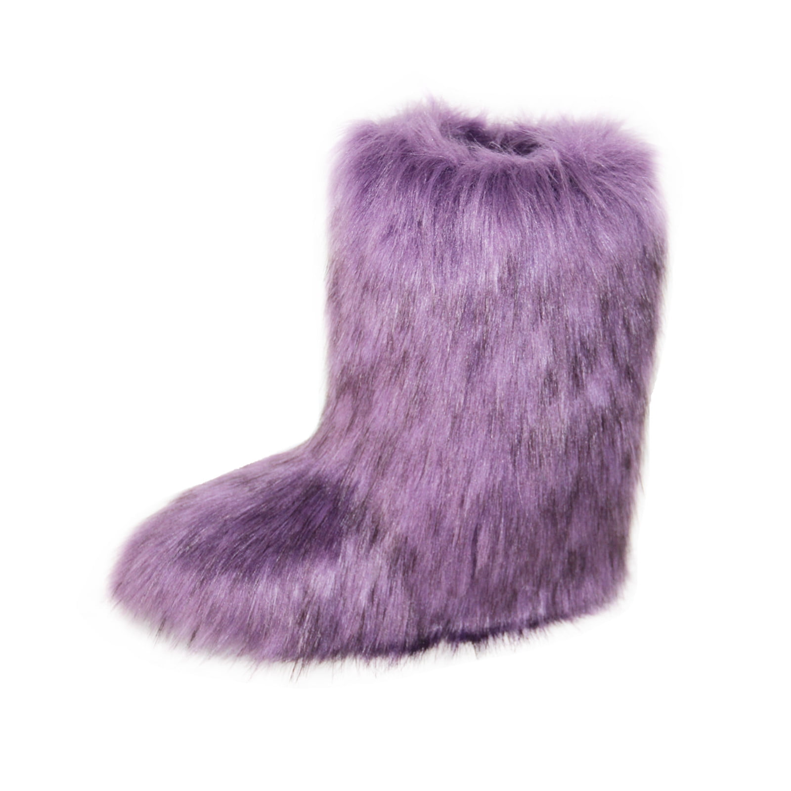 Gegefur Women's Faux fur Boot Furry Fluffy Short Snow Boot Mid-Calf ...