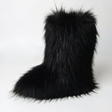 Gegefur, Women's Faux Fur Snow Boots, Mid-Calf, 12.5 inch height ...