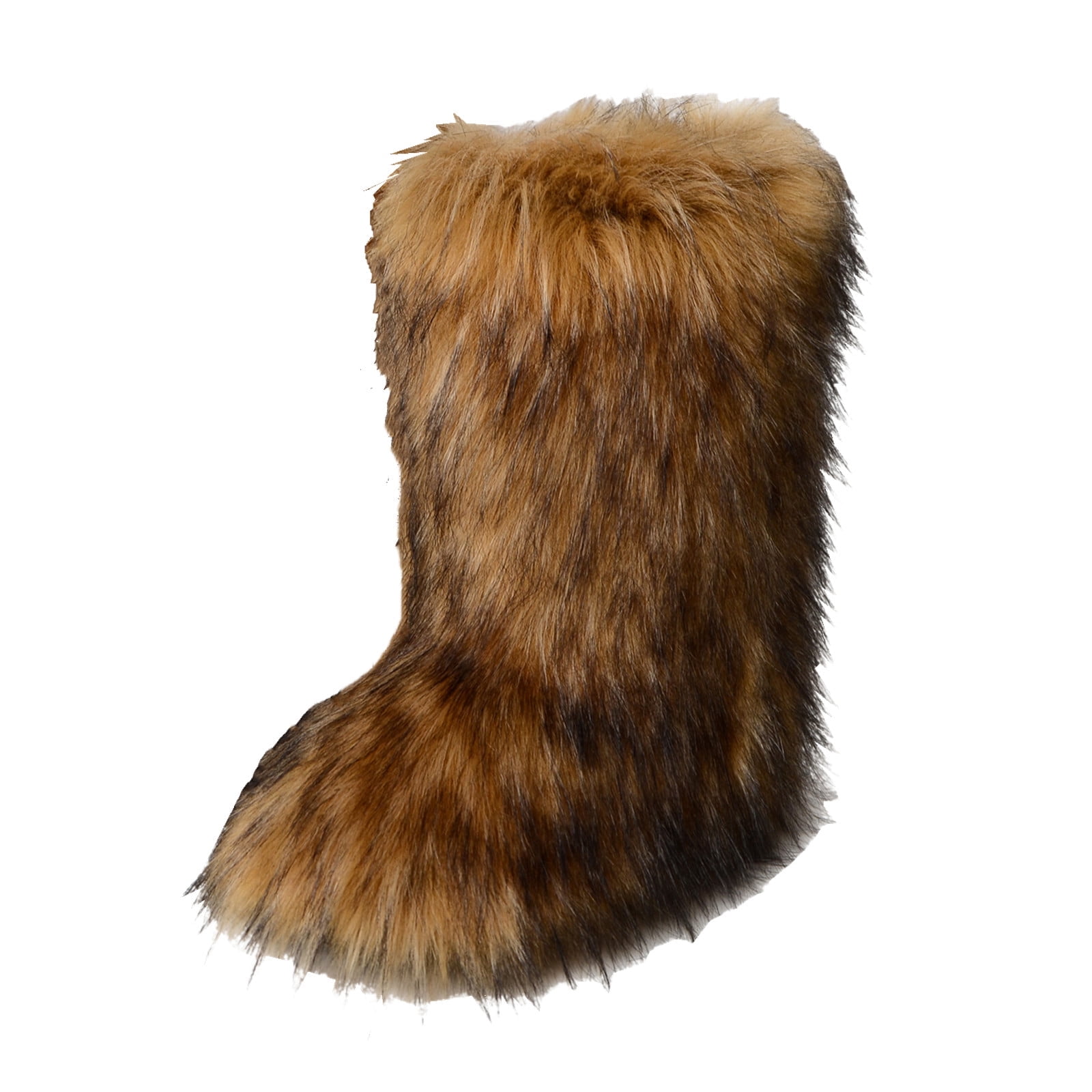 Gegefur Women's Faux fur Boot Furry Fluffy Short Snow Boot Mid-Calf ...