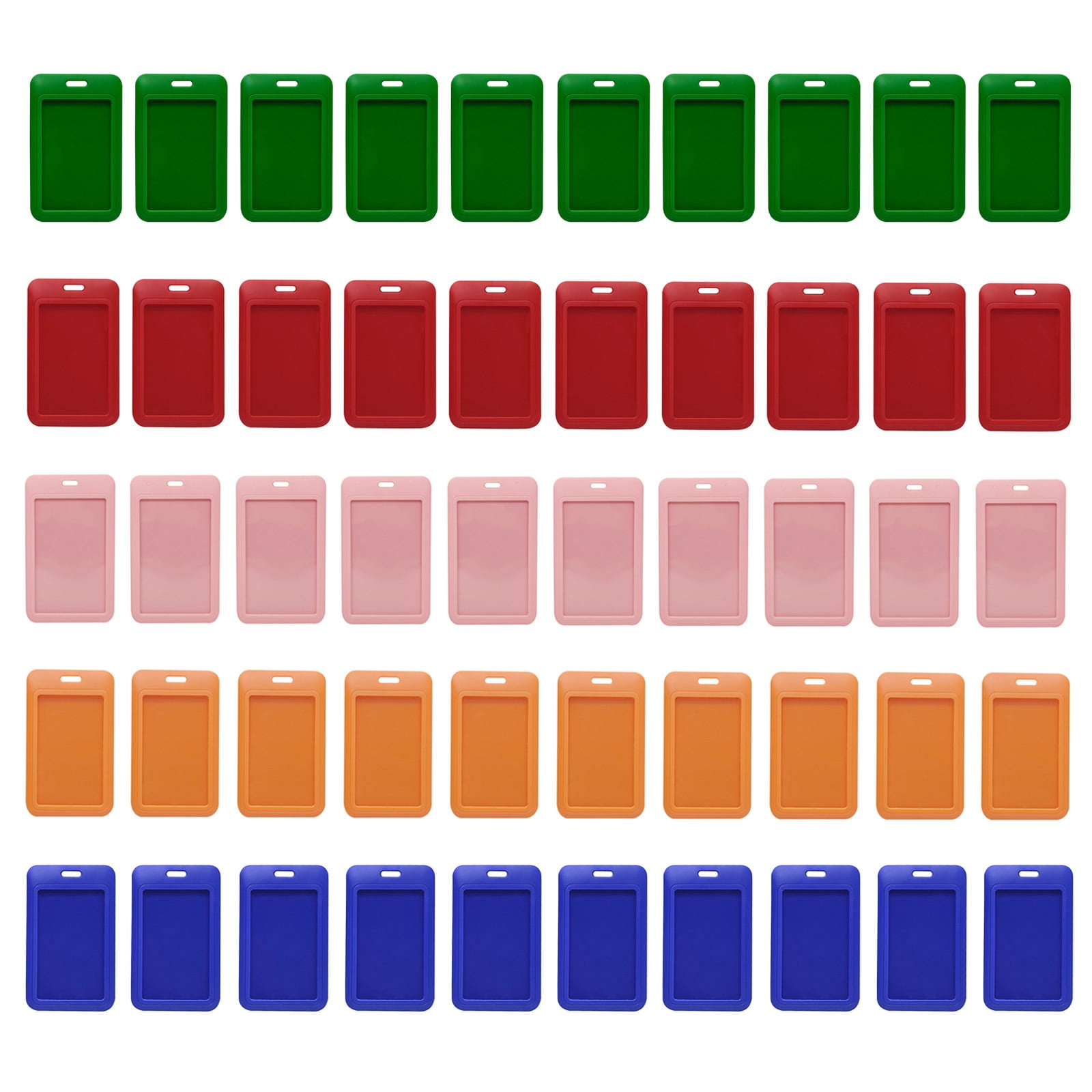 Gegong 50 Pieces Sliding ID Badge Holder, Card Protector, Hard Plastic ...