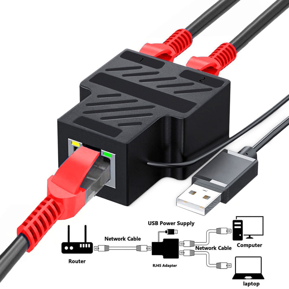 Gegong Ethernet Splitter, internet splitter, Lan Splitter 1 Male To 2 ...