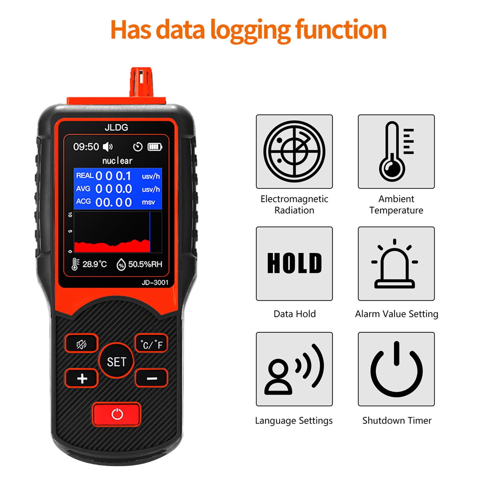 Geiger Counter Dosimeter for Nuclear Radiation, Portable Radiation for ...