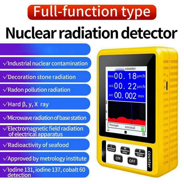 Geiger Counter Nuclear Radiation Detector with LCD Display Screen ...