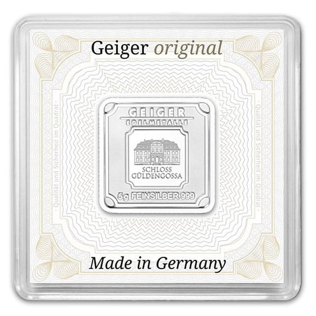 Geiger Edelmetalle SILVER Bar - 5 Gram .999 Pure, in Assay - Walmart.com